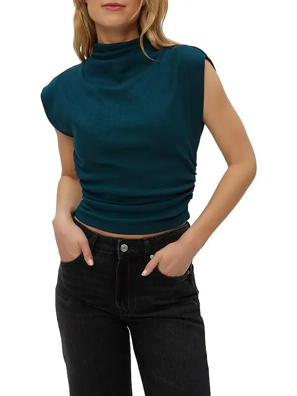 Michael Stars Brea Cropped V-neck Tee - Nocturnal