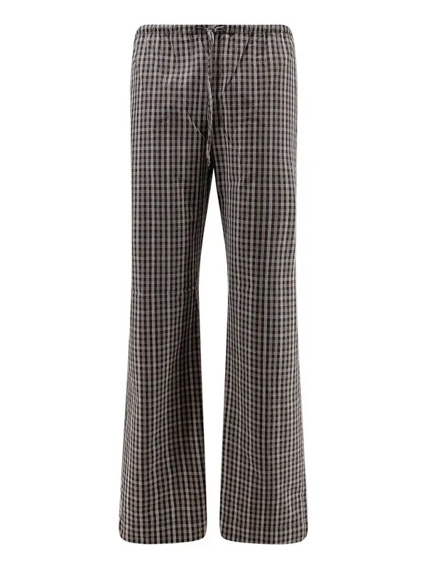 RÓHE Madras Cotton Trousers - Black