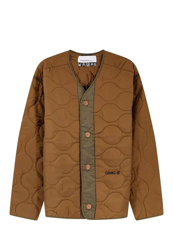 PEACEMAKER OAMC Combat Liner Quilted Jacket - Brown