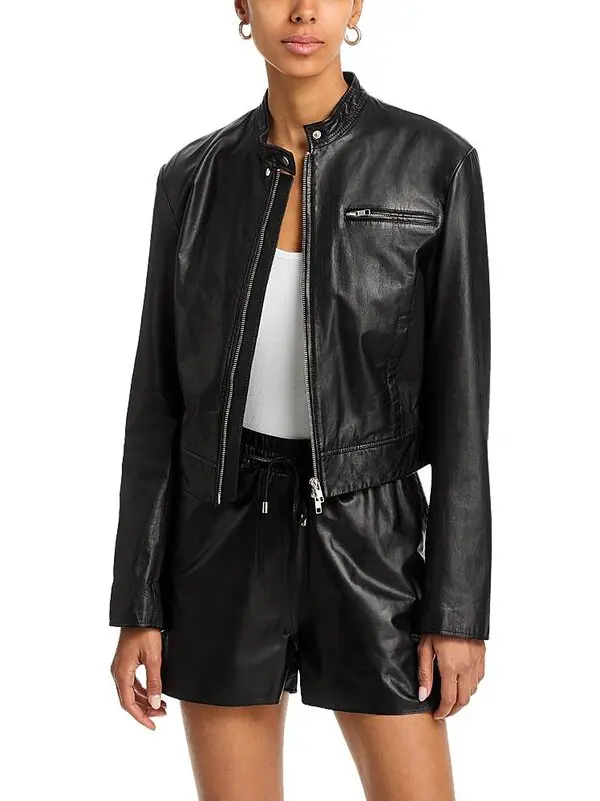 ATM Anthony Thomas Melillo Leather Moto Jacket - Black