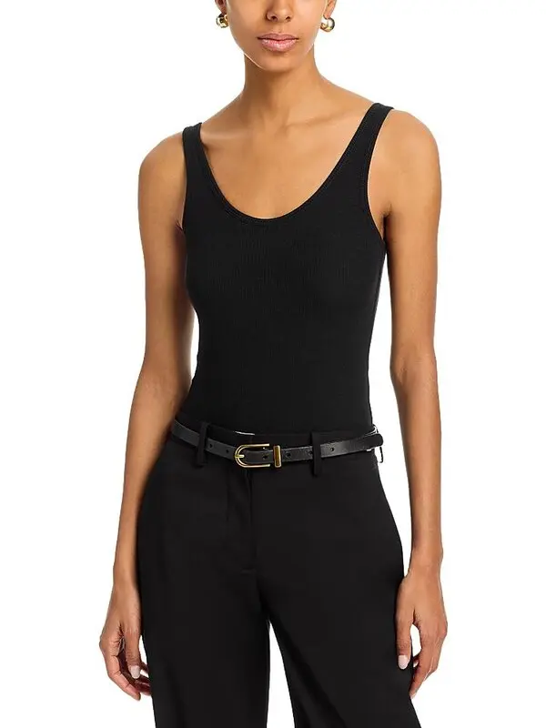 ATM Anthony Thomas Melillo Rib Tank Bodysuit - Black