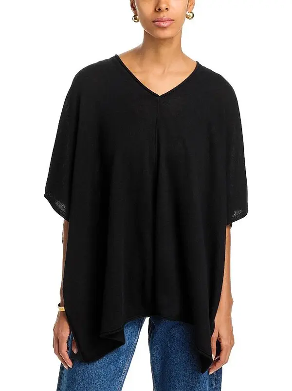 ATM Anthony Thomas Melillo Cashmere Poncho Tee - Black