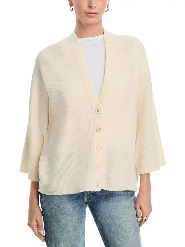 American Vintage V-neck Cardigan Sweater - Panacotta Chine
