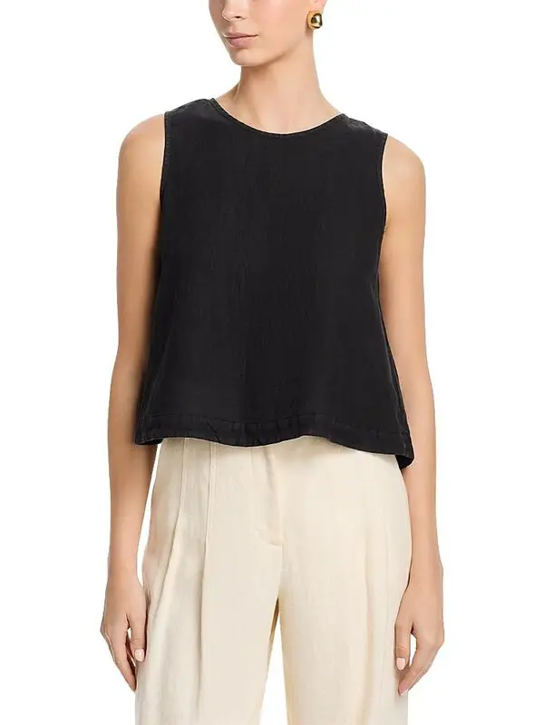 Velvet By Graham & Spencer Maxine Linen Sleeveless Top - Black