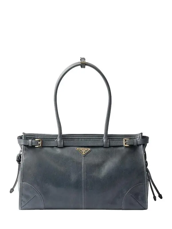 Prada Bonnie Large Leather Handbag - Blue