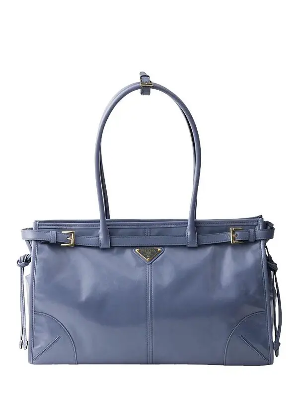 Prada Bonnie Large Leather Handbag - Dark Blue
