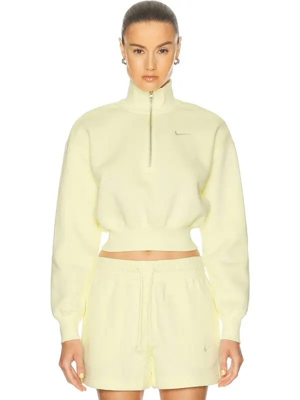Nike 1/4 Zip Cropped Sweatshirt - Alabaster & Sail