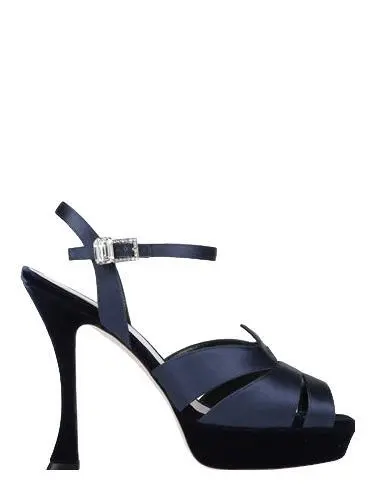 ROGER VIVIER Slate Textile Fiber Sandals - Blue