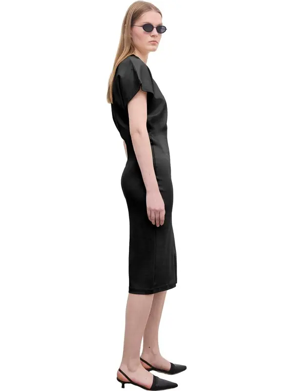 HOUSE OF DAGMAR Stretch Jersey Midi Dress - Washed Black