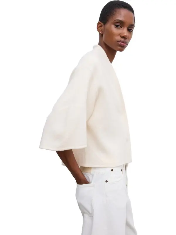 HOUSE OF DAGMAR Short Wool Cardigan - Off White