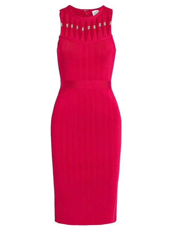 Herve Leger Bead-embellished Bandage Dress - Fuchsia