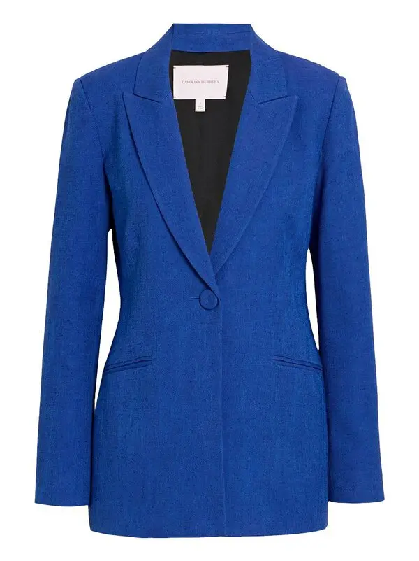 Carolina Herrera Slub Twill Blazer - Bright Blue