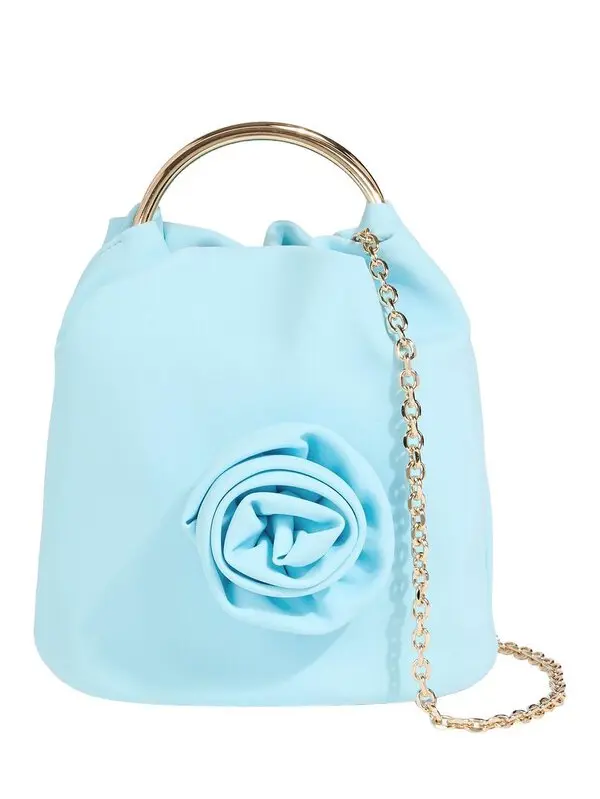Chiara Boni La Petite Robe Grace Floral-appliquéd Jersey Clutch - Light Blue