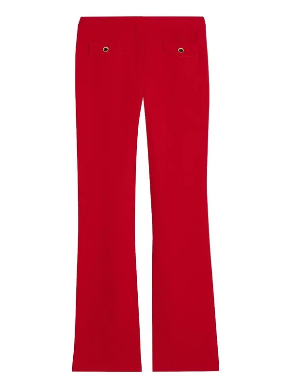 Alessandra Rich Wool Flared Pants - Red