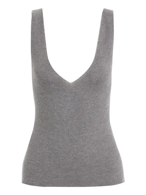 Altuzarra Ribbed Cashmere Top - Gray