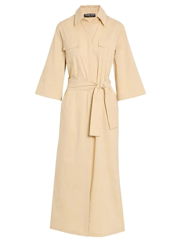 Chiara Boni La Petite Robe Erdird Cotton-blend Poplin Maxi Shirt Dress - Sand