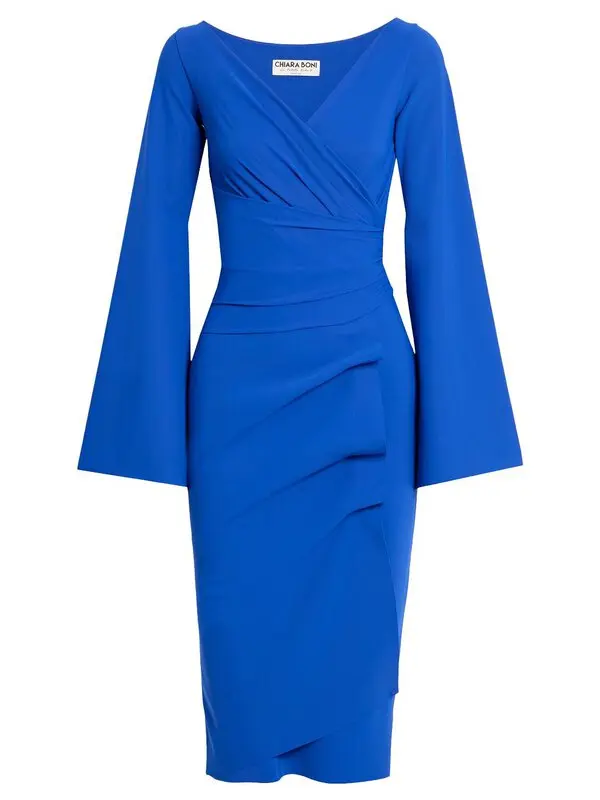 Chiara Boni La Petite Robe Ioshi Draped Stretch-jersey Midi Dress - Bright Blue