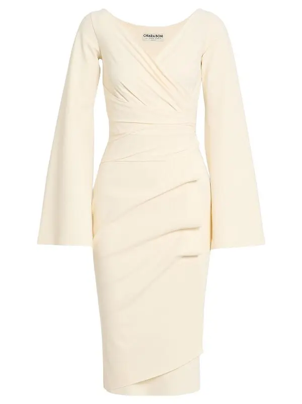 Chiara Boni La Petite Robe Isochi Draped Stretch-jersey Midi Dress - Cream