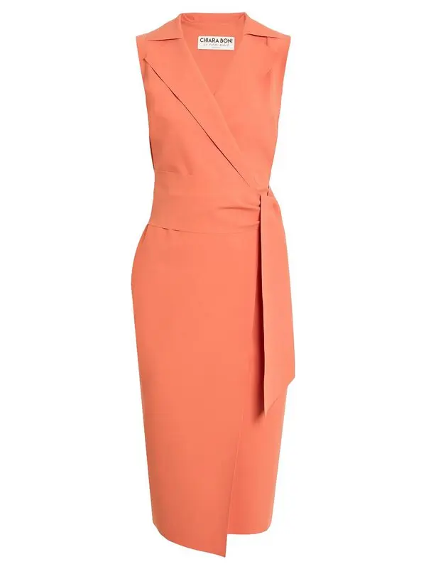 Chiara Boni La Petite Robe Masu Wrap-effect Stretch-jersey Midi Dress - Orange