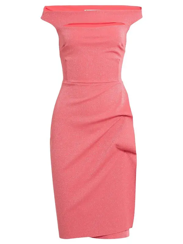 Chiara Boni La Petite Robe Melania Metallic Stretch-knit Dress - Coral