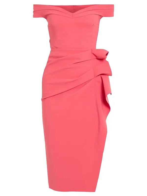 Chiara Boni La Petite Robe Radoslava Off-the-shoulder Stretch-jersey Midi Dress - Coral