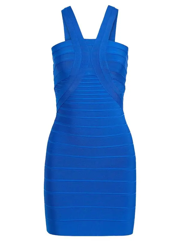 Herve Leger Elisa Bandage Mini Dress - Bright Blue