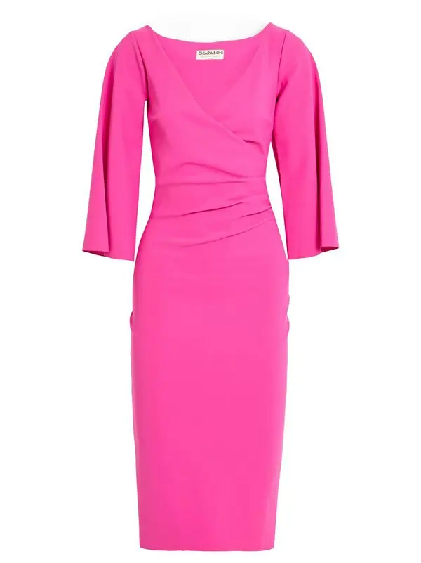Chiara Boni La Petite Robe Masami Wrap-effect Stretch-jersey Midi Dress - Bright Pink