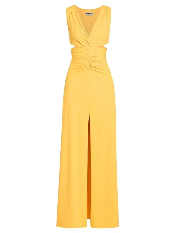 Chiara Boni La Petite Robe Naoya Cutout Stretch-jersey Maxi Dress - Yellow