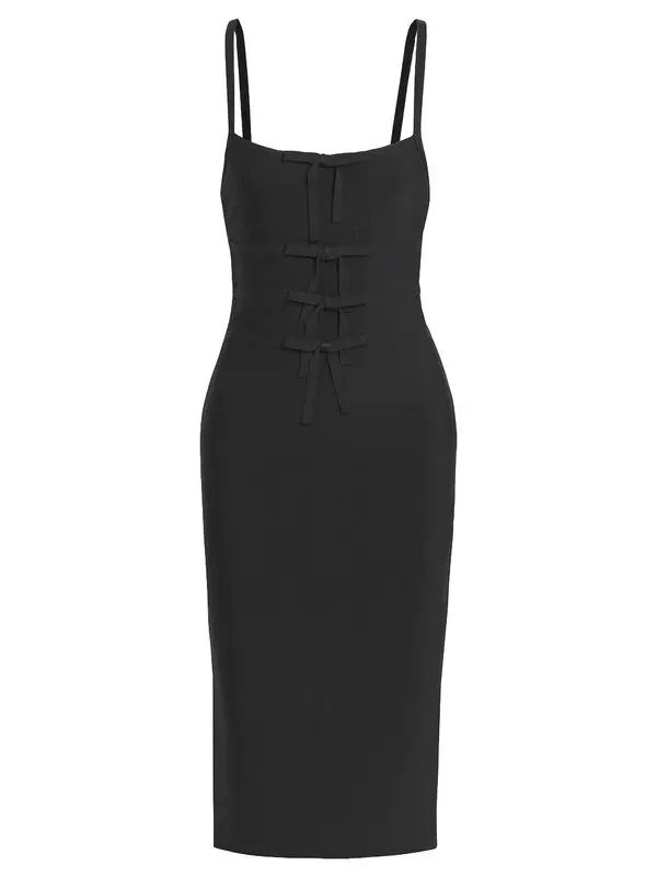 Herve Leger Alicia Bow-detailed Bandage Midi Dress - Black