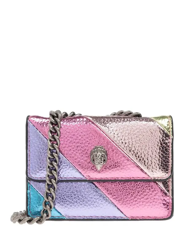 Kurt Geiger Embossed Leather Shoulder Bag With Bird Applique - Multicolour