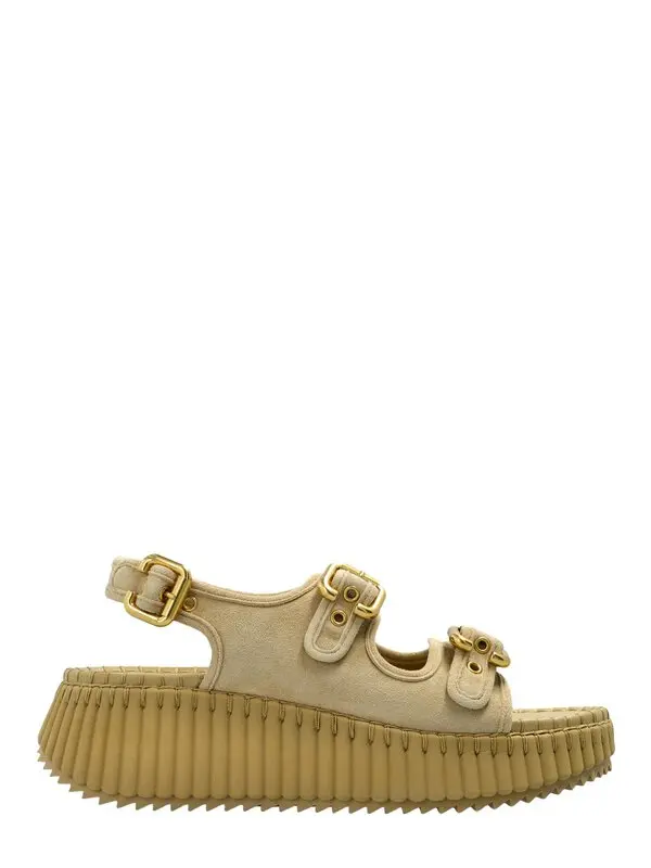 Chloé Nama Platform Sandals - Beige