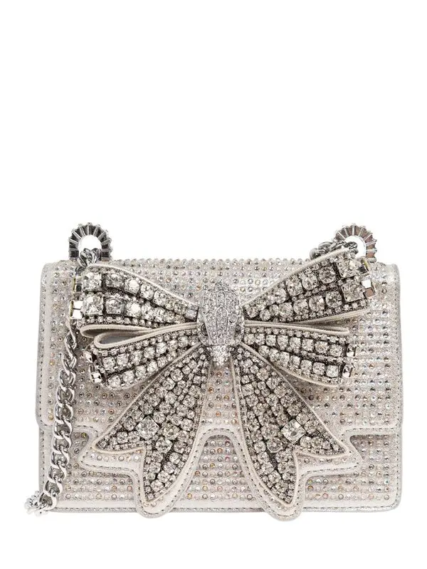 Kurt Geiger Shoreditch Bag With Crystal Bow - Silver