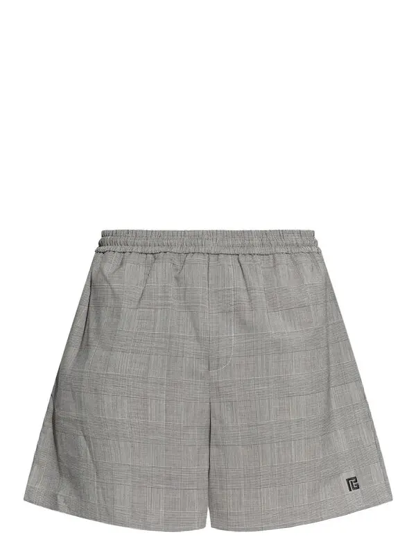 Balmain Houndstooth Virgin Wool Shorts - Grey