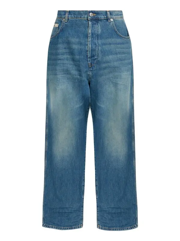 Moschino Vintage-effect Bootcut Jeans - Blue