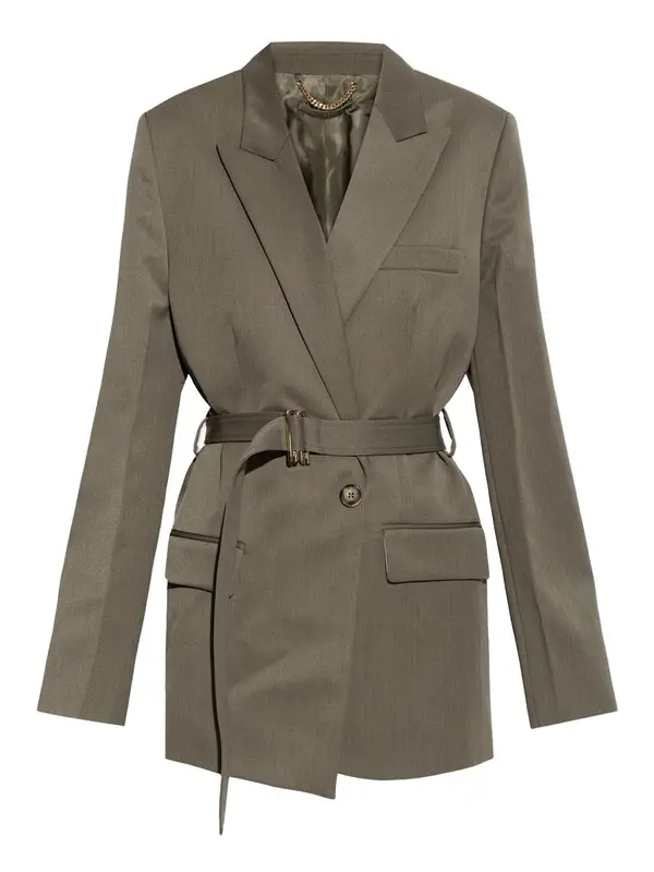 Victoria Beckham Oversized Belted Blazer - Green