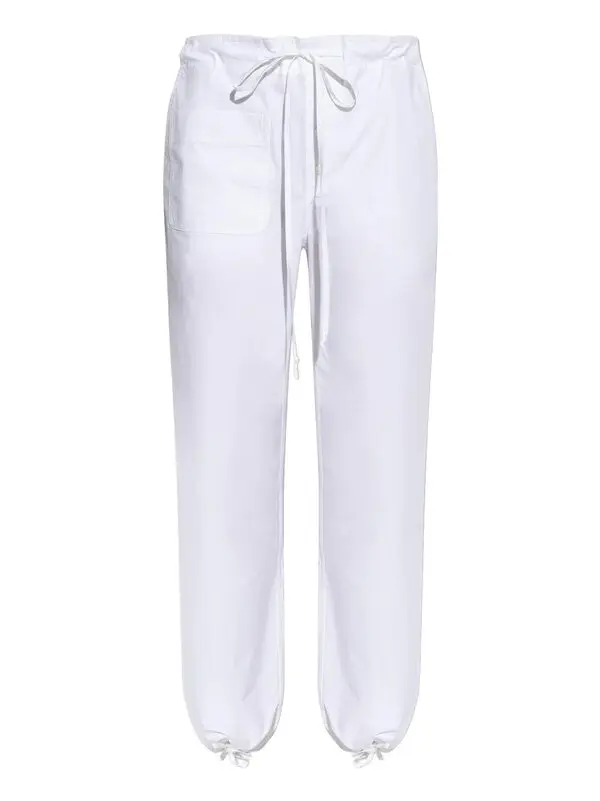 Victoria Beckham Loose-fit Trousers With Drawstring Cuffs - White