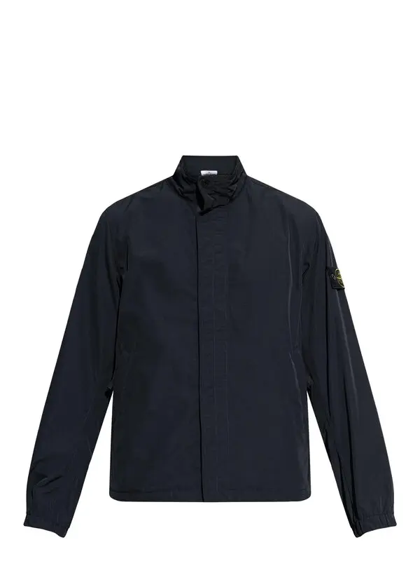 Stone Island Lightweight Jacket With Stand Collar - Navy Blue
