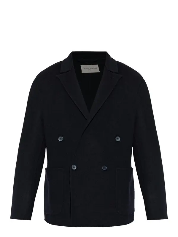 Officine Générale Maxwell Wool Jacket - Navy Blue