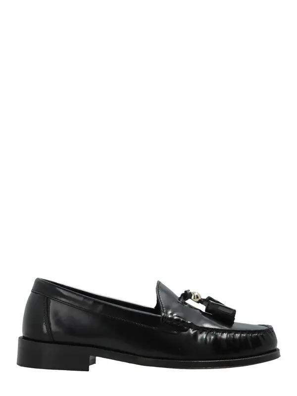 Furla College Leather Loafers - Black