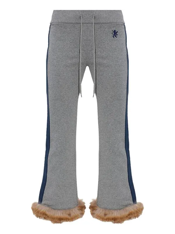 Balenciaga Faux Fur-trimmed Sweatpants - Grey