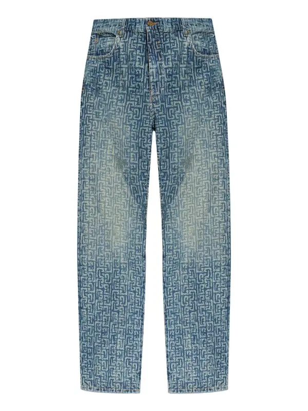 Balmain Monogram Jeans - Blue