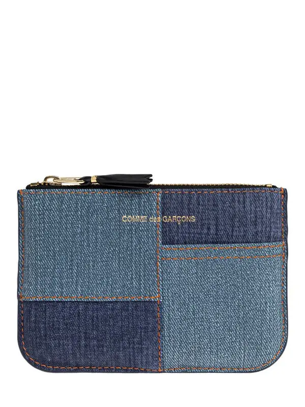 Comme Des Garçons Leather Patchwork Pouch - Blue