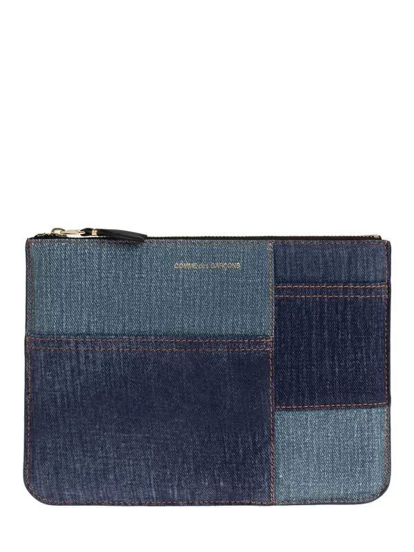 Comme Des Garçons Leather Pouch - Navy Blue