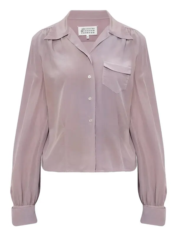 MAISON MARGIELA Silk Shirt With Pocket - Pink