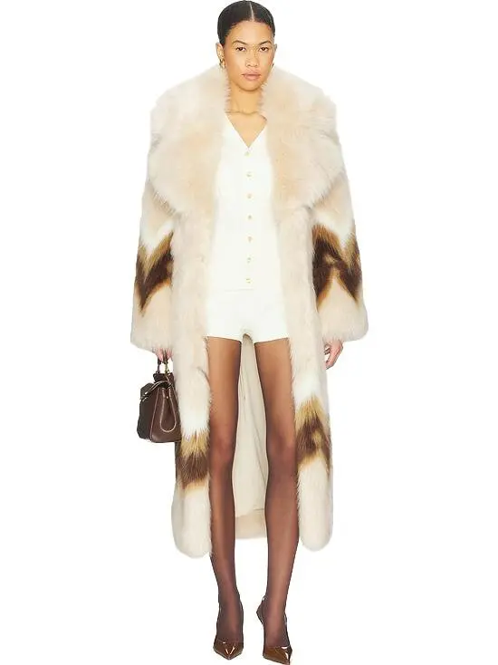 Retrofete Magali Faux Fur Coat - Multi