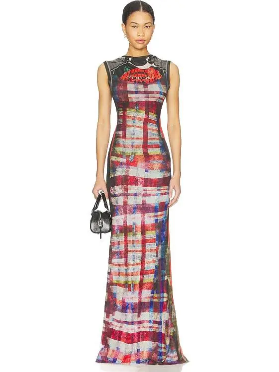 Ottolinger Mesh Maxi Gown - Print