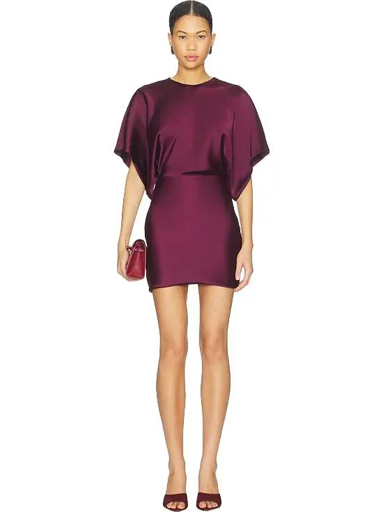 Norma Kamali Reverse Obie Mini Dress - Plum
