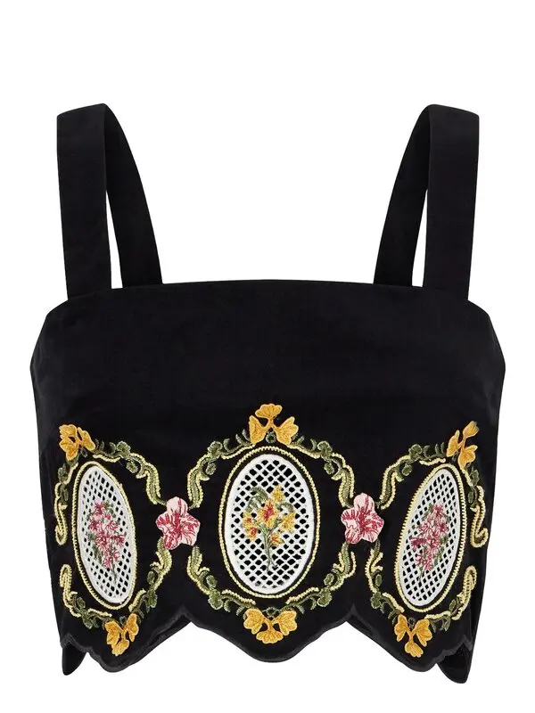 Agua Bendita Luciana Cordillera Embroidered Top - Multi