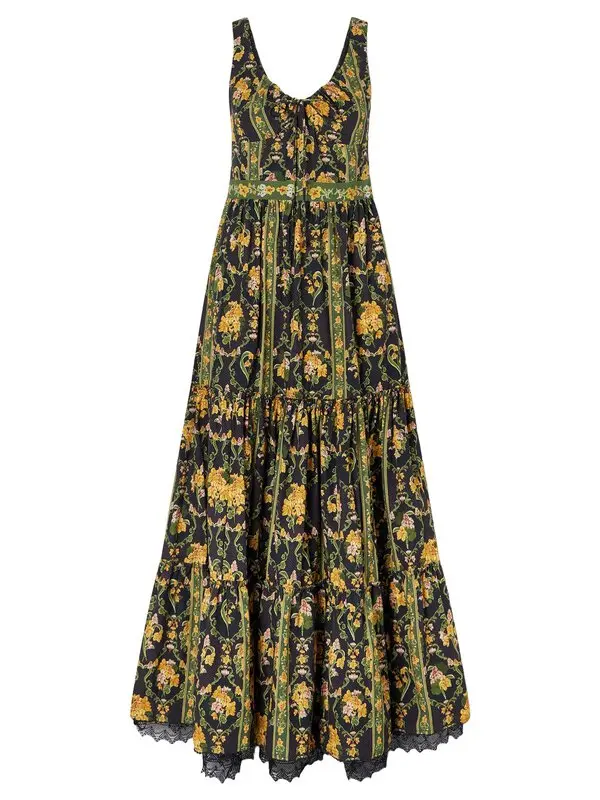 Agua Bendita Azulejo Cordillera Tiered Maxi Dress - Multi