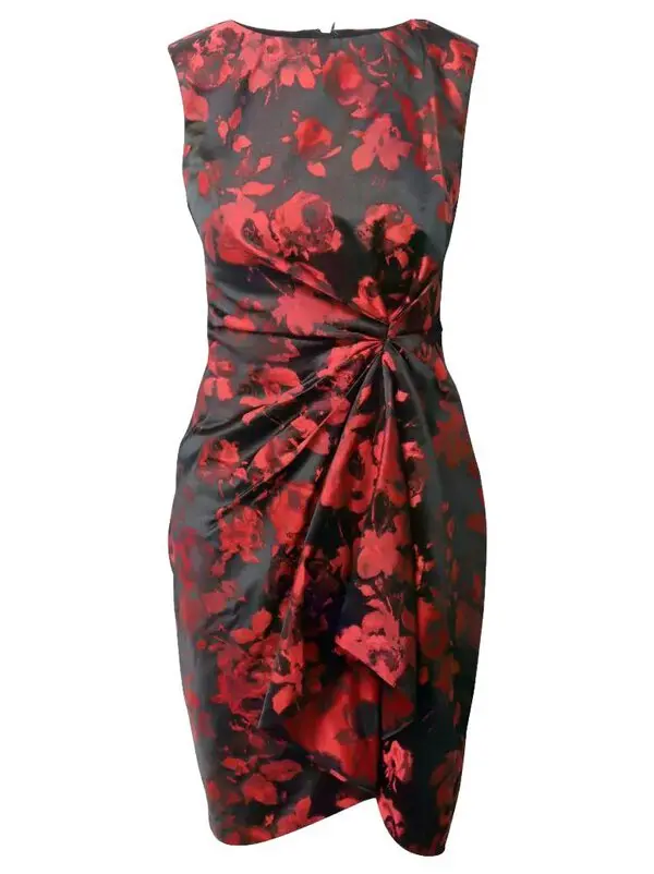 JASON WU Draped Floral-print Dress - Black